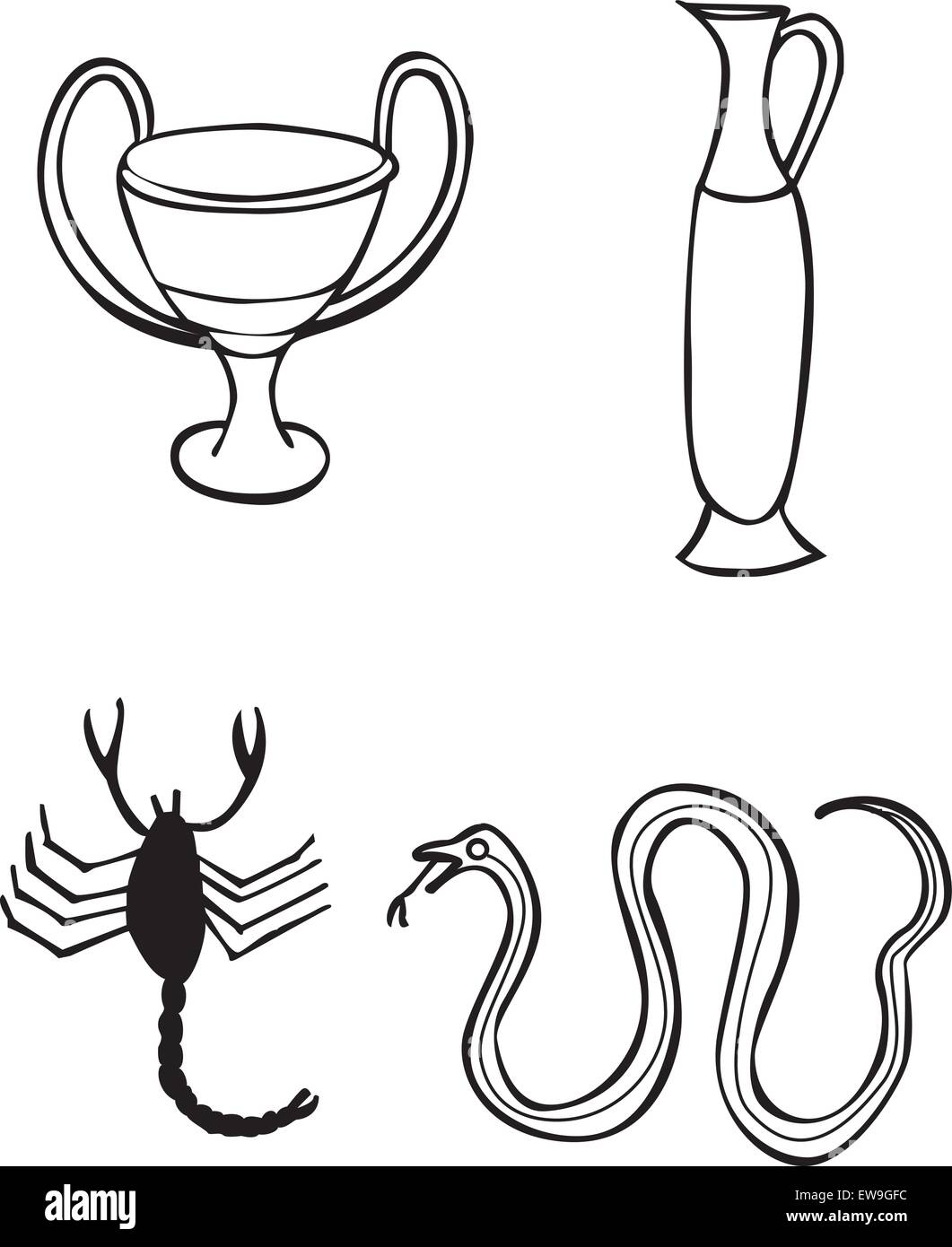 Greek signs and symbols - tattoo Stock Vector Image & Art - Alamy