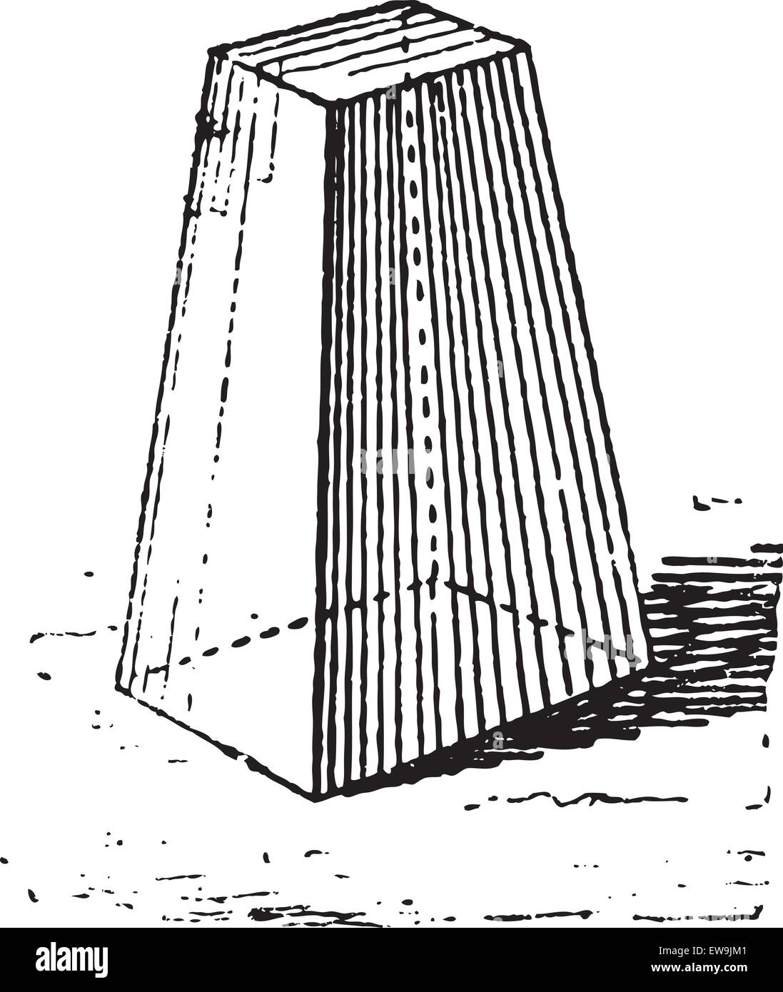 Truncated pyramid, vintage engraved illustration. Dictionary of words ...