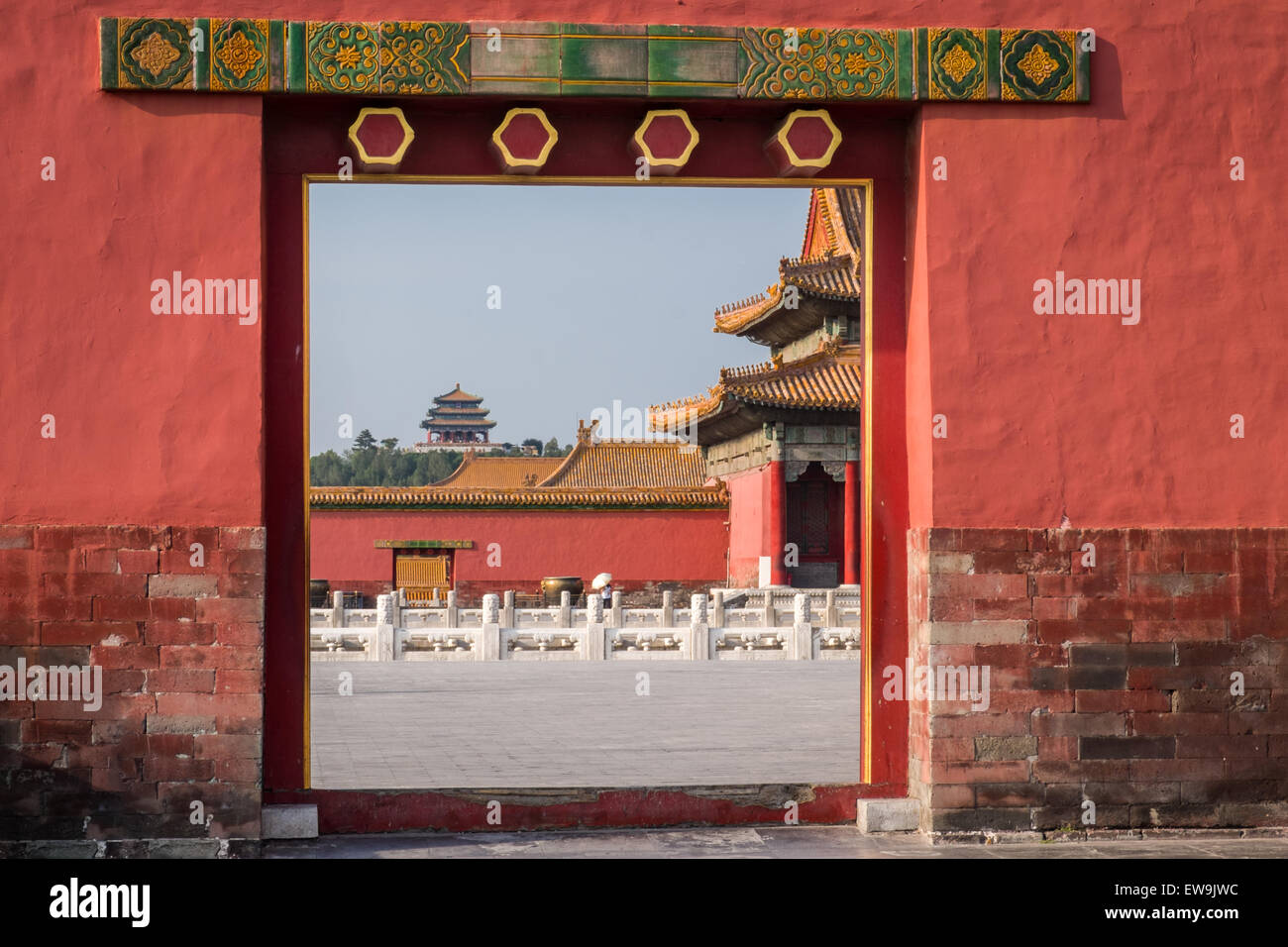 Gate view of Temple in Forbidden City, Beijing, China Stock Photo - Alamy