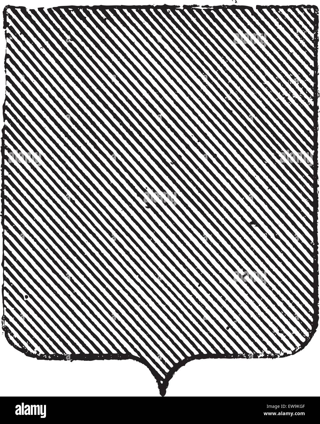 Old engraved illustration of Vert or Sinople (heraldry) isolated on a ...