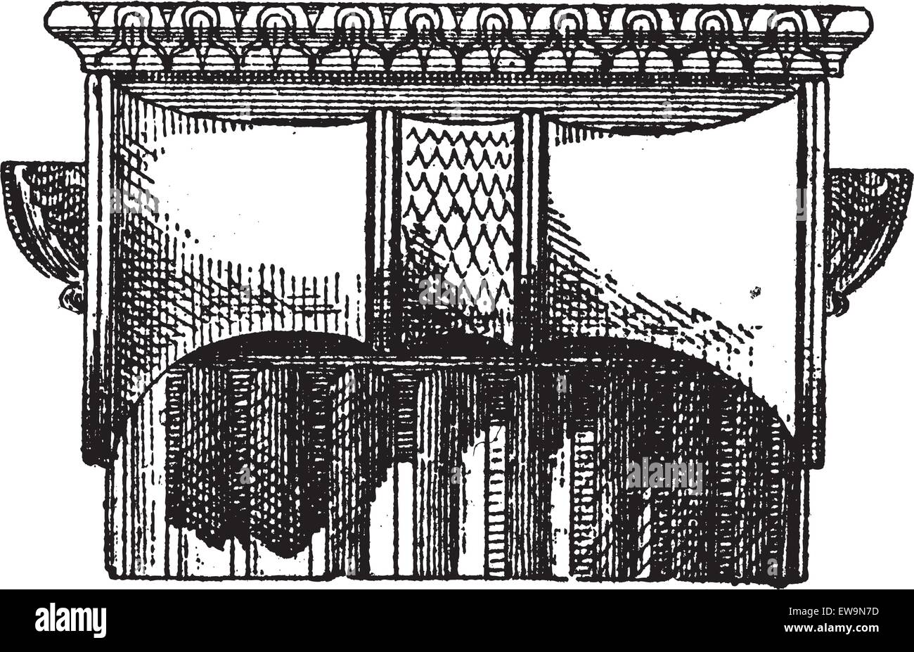 Fig. 2. Ionic Greek side view, vintage engraved illustration ...