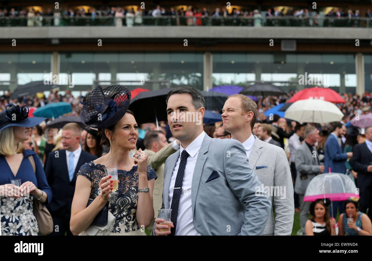 London, UK. 20th June, 2015. Race-goers are seen on the fifth day of ...