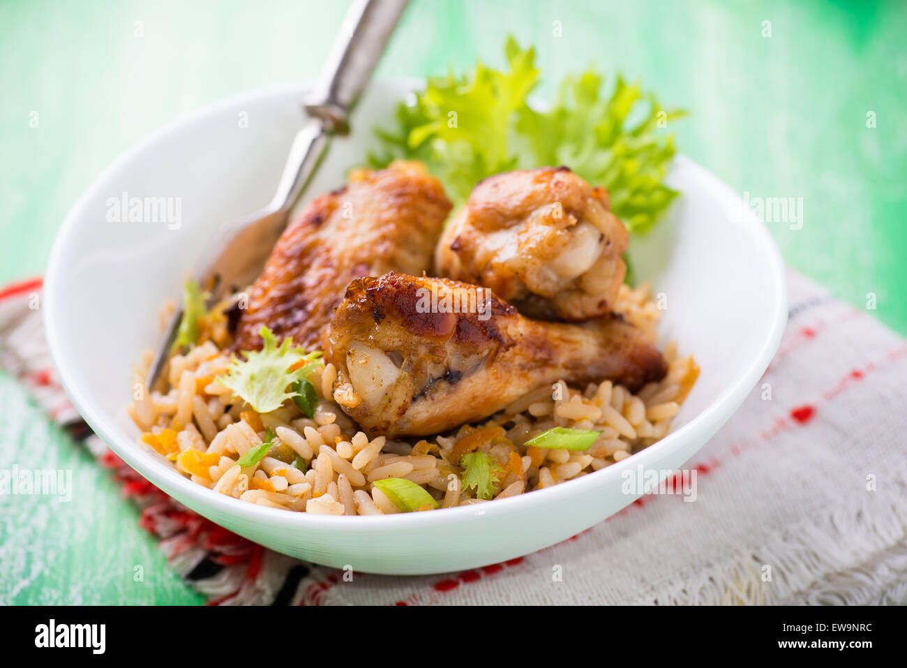 White rice bowl with fork hi-res stock photography and images - Alamy