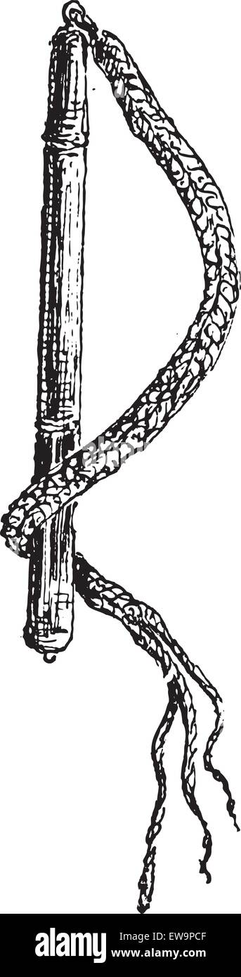 Knout, vintage engraved illustration. Dictionary of words and things ...