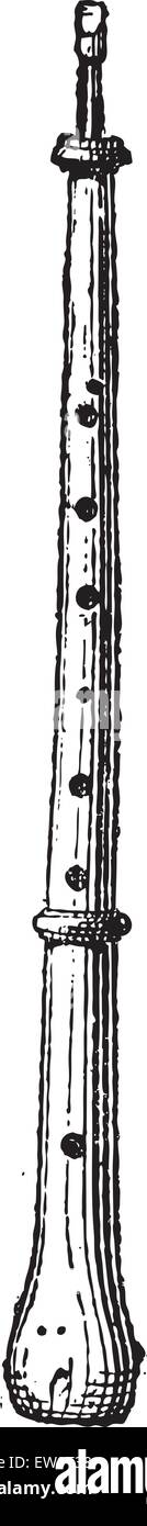 Piccolo Oboe or Piccoloboe, vintage engraved illustration. Dictionary ...