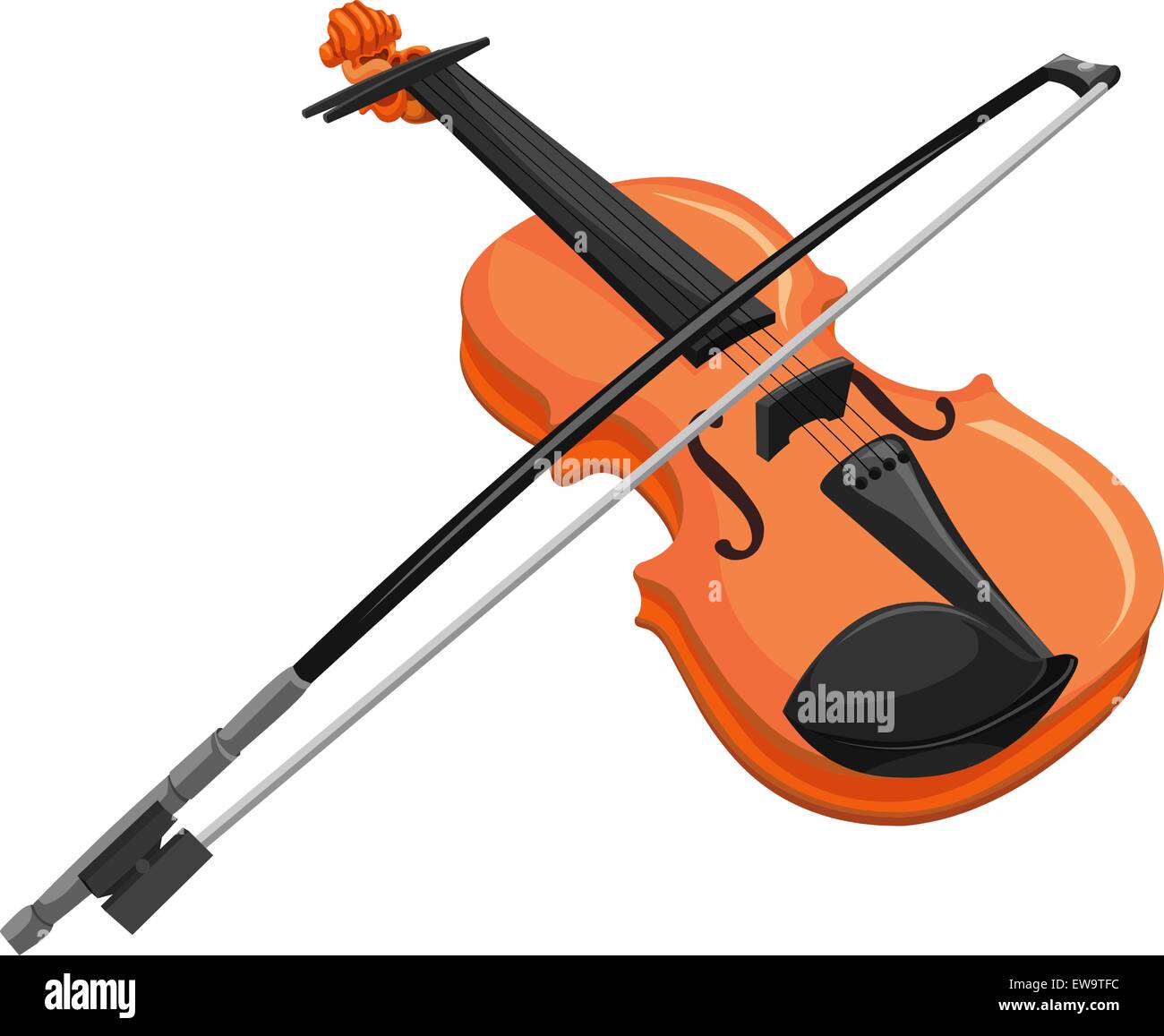 Vector illustration of violin and bow Stock Vector Image & Art - Alamy