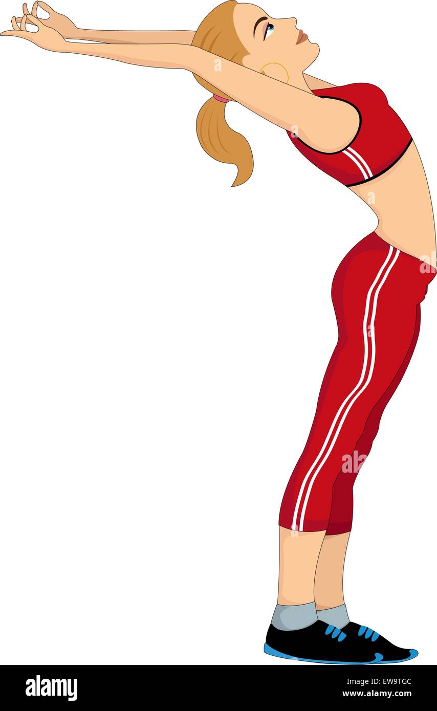Illustration woman doing gym exercise Stock Vector Images - Alamy