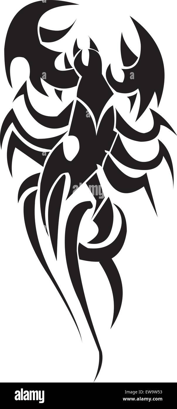 Tattoo design of stylized scorpion, vintage engraved illustration Stock ...