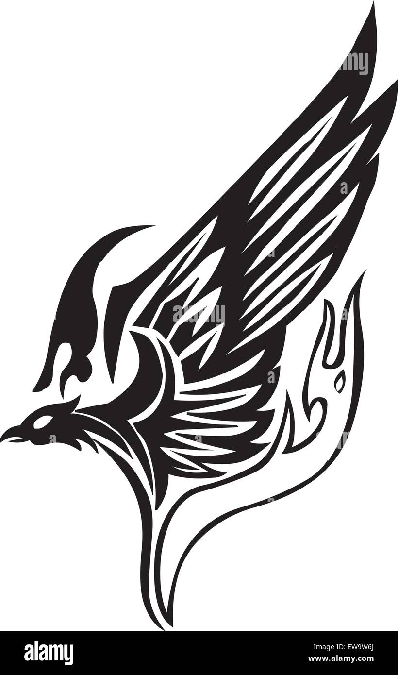 Phoenix bird engraving hi-res stock photography and images - Alamy