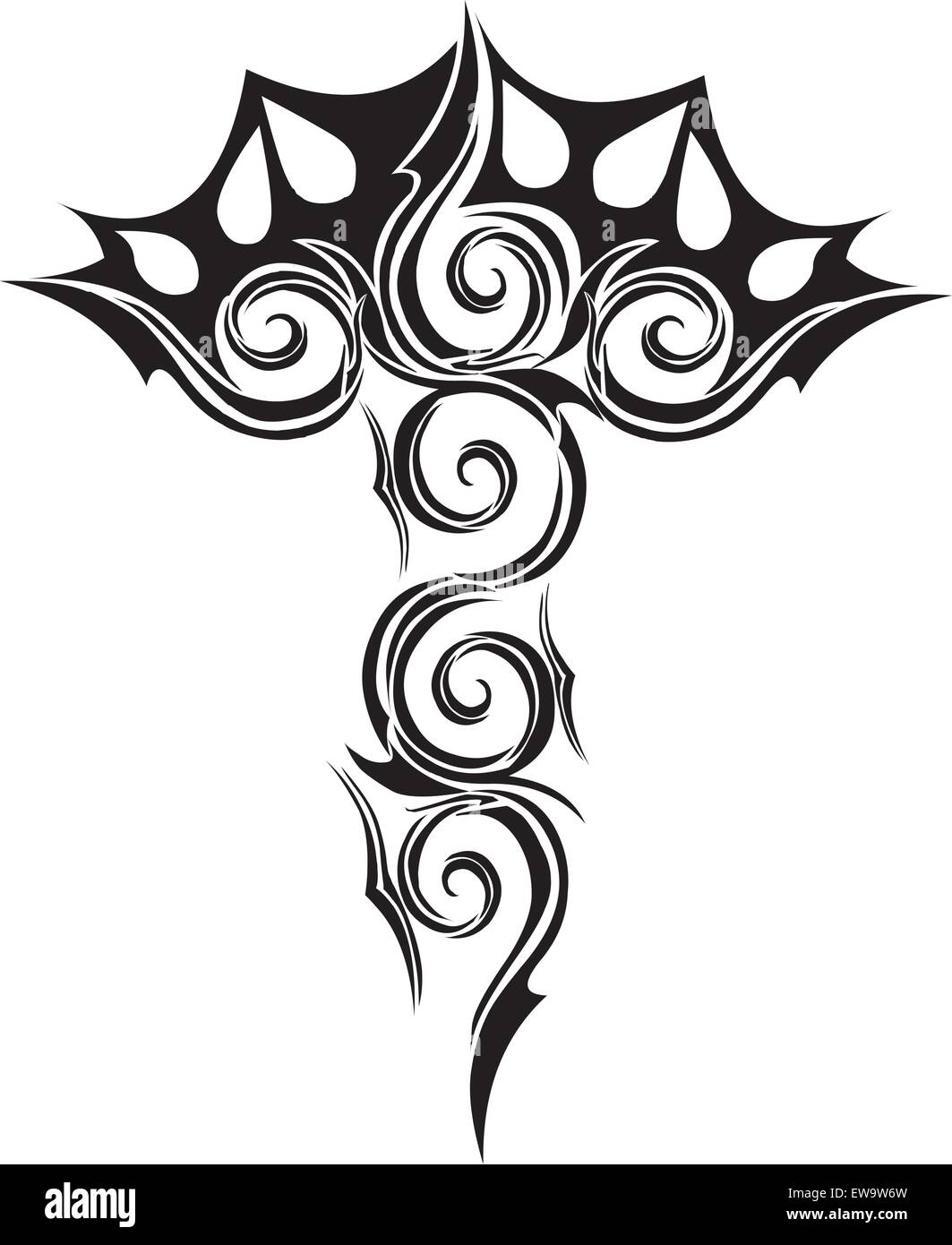 Tribal tattoo design, vintage engraved illustration Stock Vector Image ...