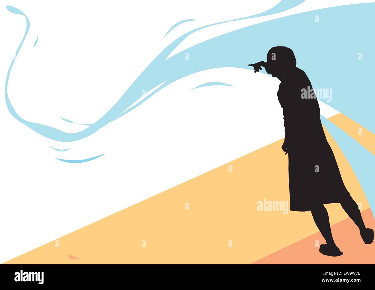 Over there, man pointing to a distance, vector illustration Stock ...