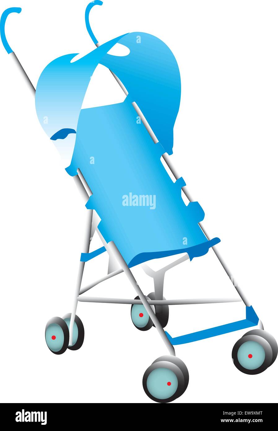 A blue baby stroller illustration on white Stock Vector Image & Art - Alamy
