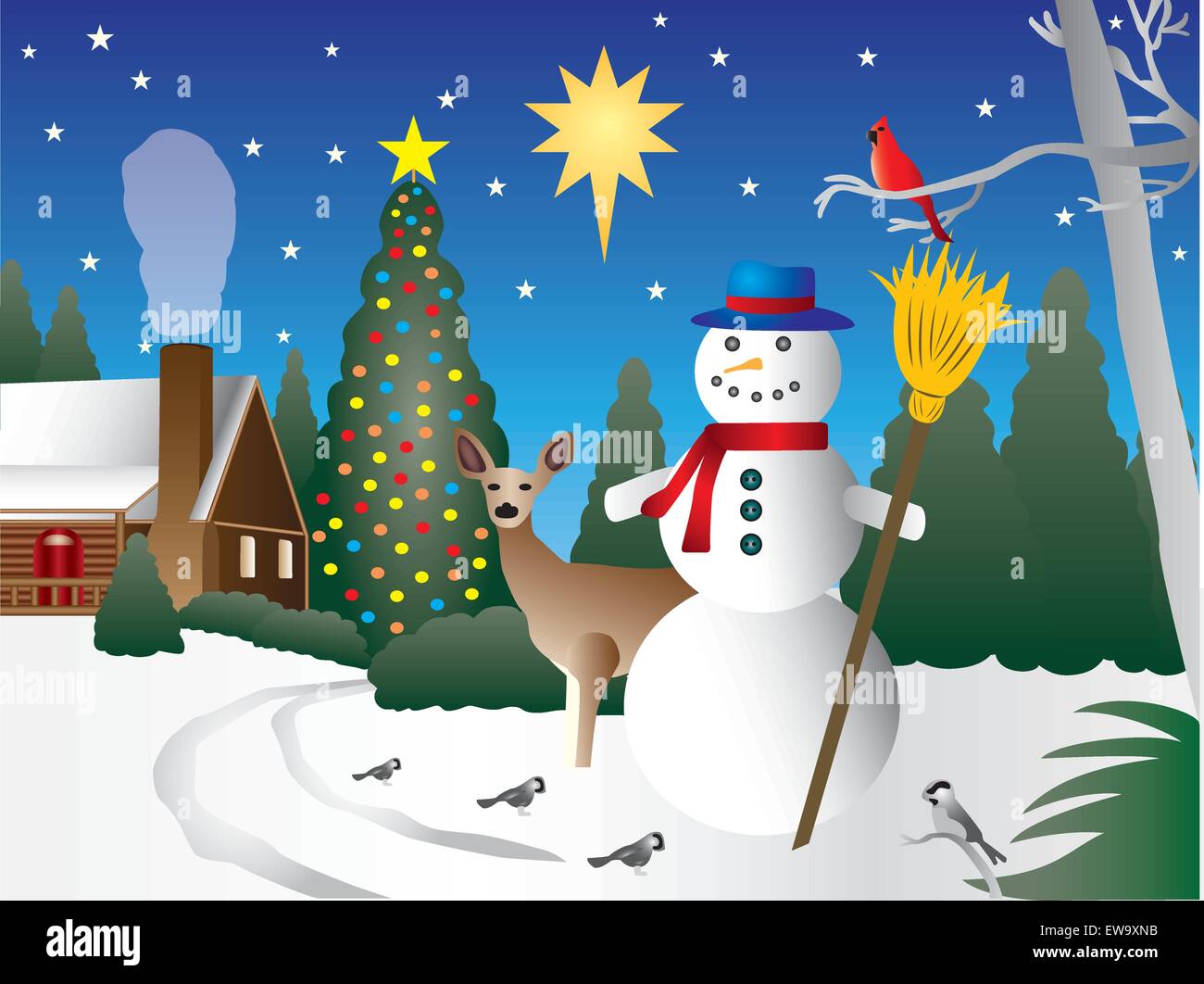 Wooden snowman Stock Vector Images - Alamy