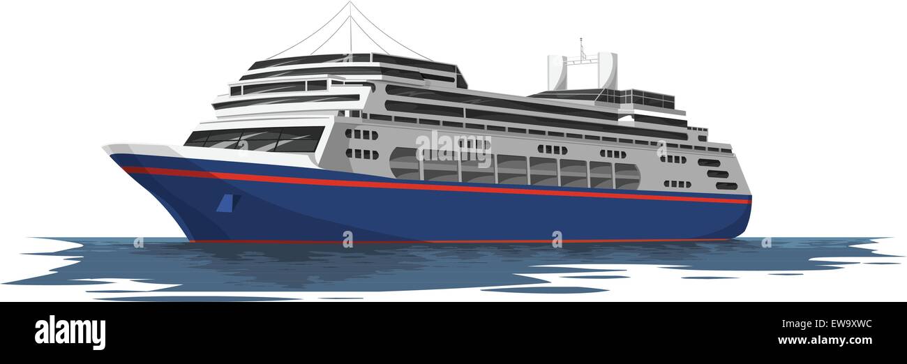 Vector illustration of cruise ship on sea Stock Vector Image & Art - Alamy
