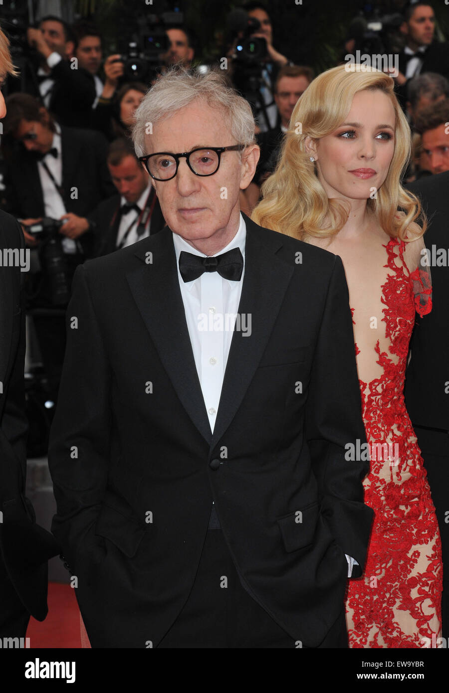 CANNES, FRANCE - MAY 11, 2011: Rachel McAdams & Woody Allen at the gala ...