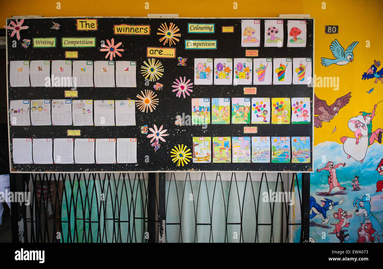 Kindergarten competition announcement board Stock Photo - Alamy