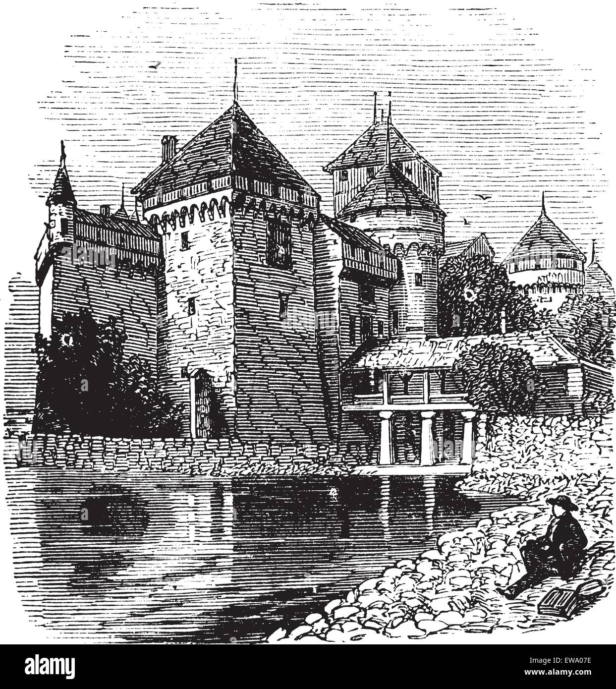 Chateau de chillon Stock Vector Images - Alamy
