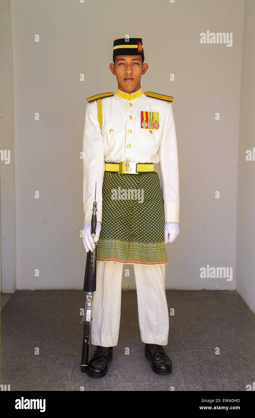Portrait of a royal guard on duty at the Malaysia royal palace Stock ...