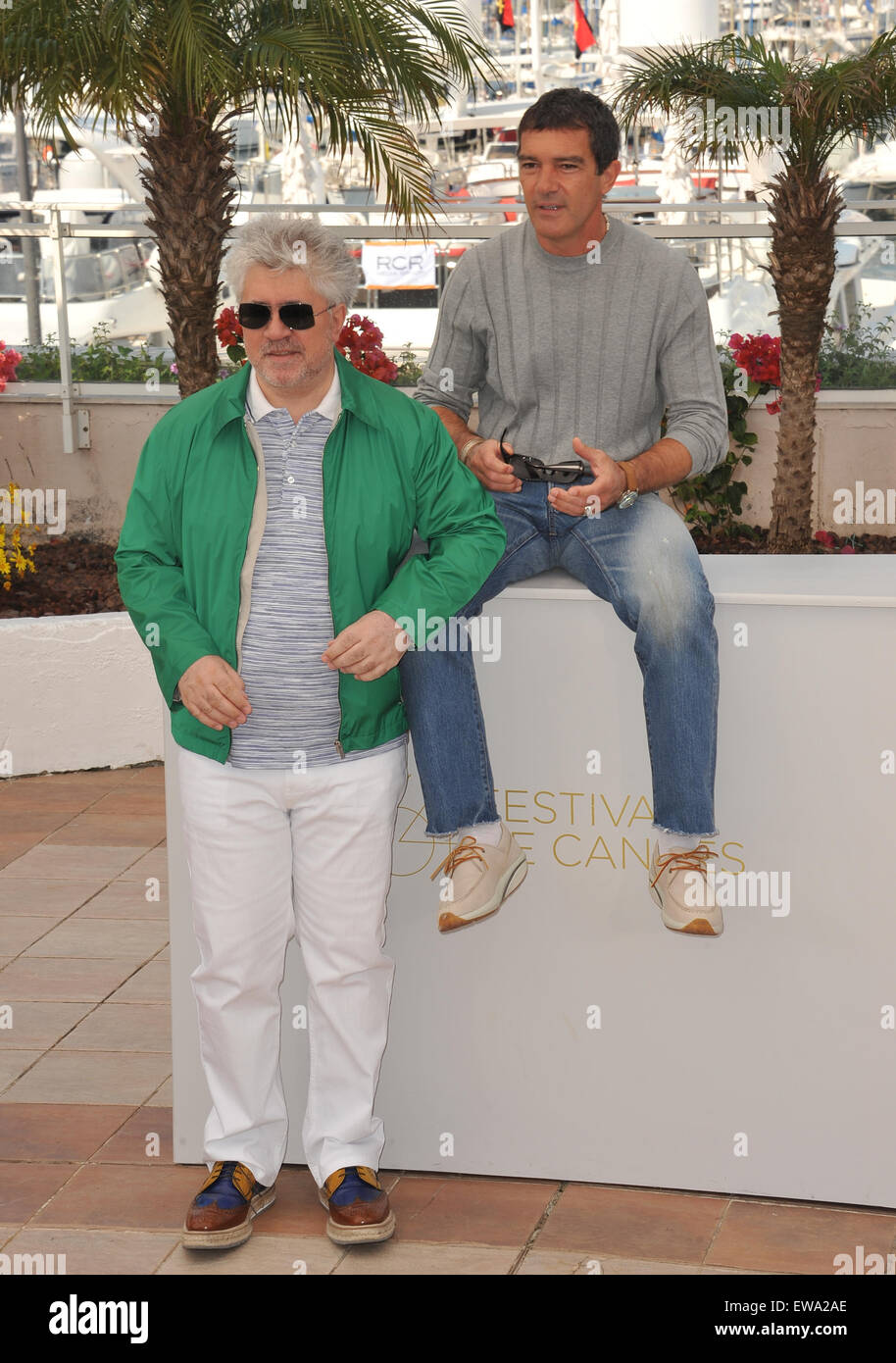 CANNES, FRANCE - MAY 19, 2011: Antonio Banderas & director Pedro ...