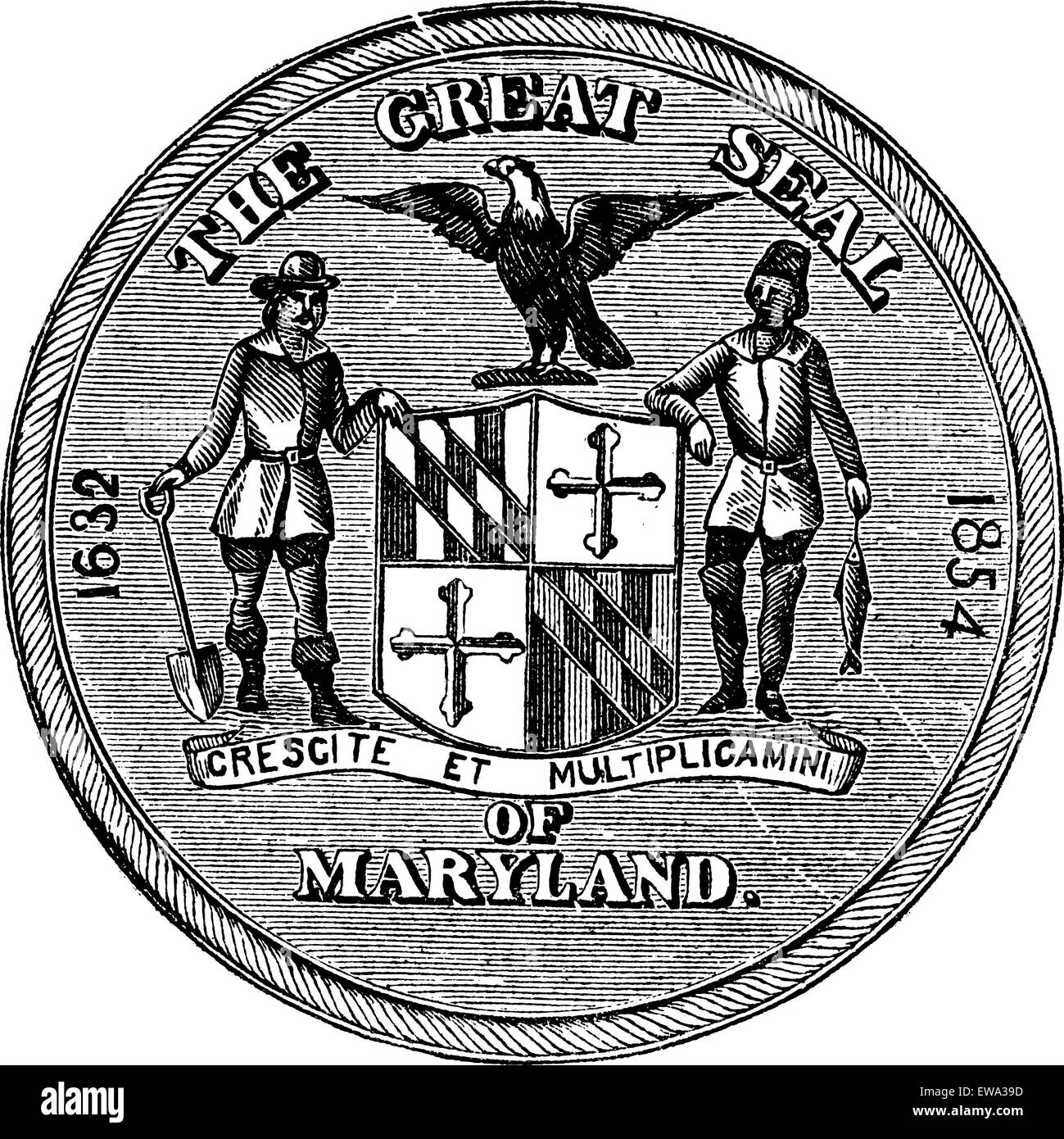 Great seal of maryland Stock Vector Images - Alamy