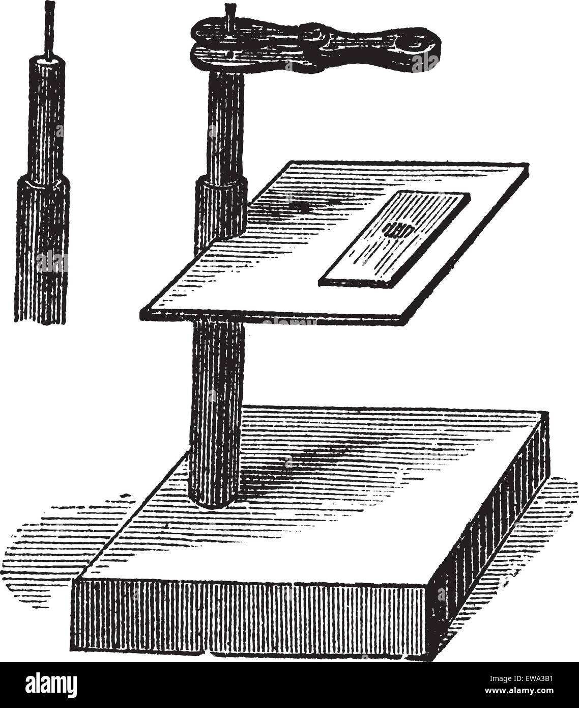 Microscope simple, vintage engraved illustration. Trousset encyclopedia ...