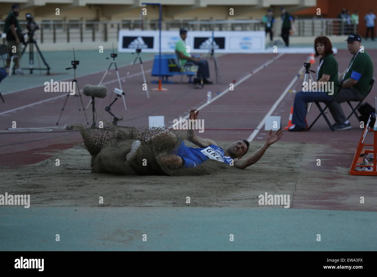 Heraklion, Greece. 20th June, 2015. Greek long jumper Louis Tsatoumas ...