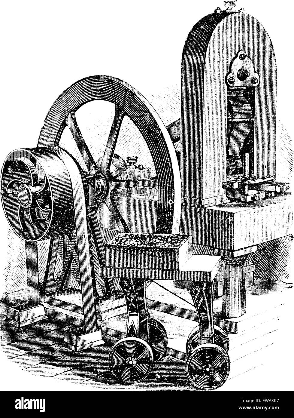 Hit machine, vintage engraved illustration. Trousset encyclopedia (1886 ...