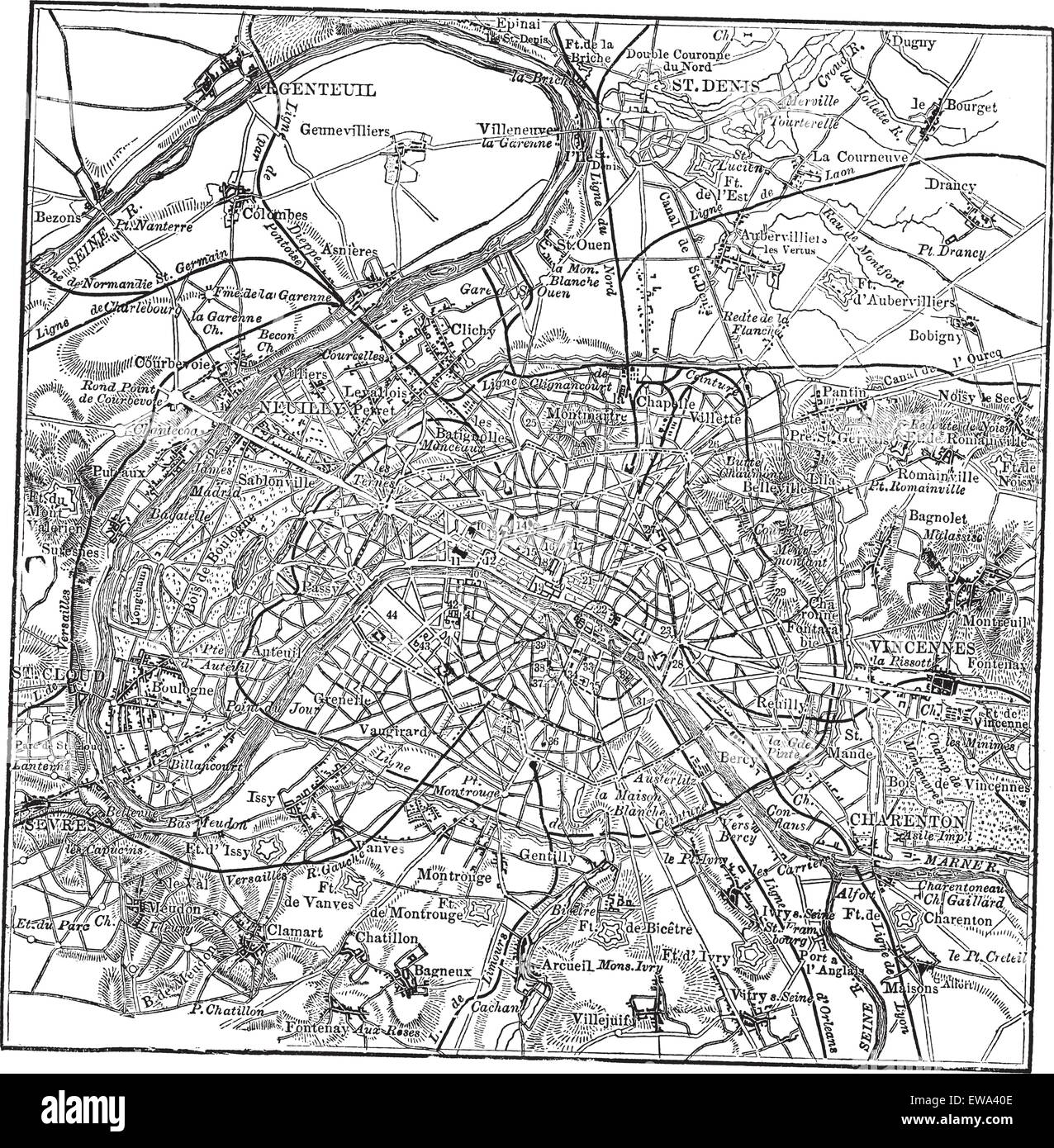 Paris map hi-res stock photography and images - Alamy