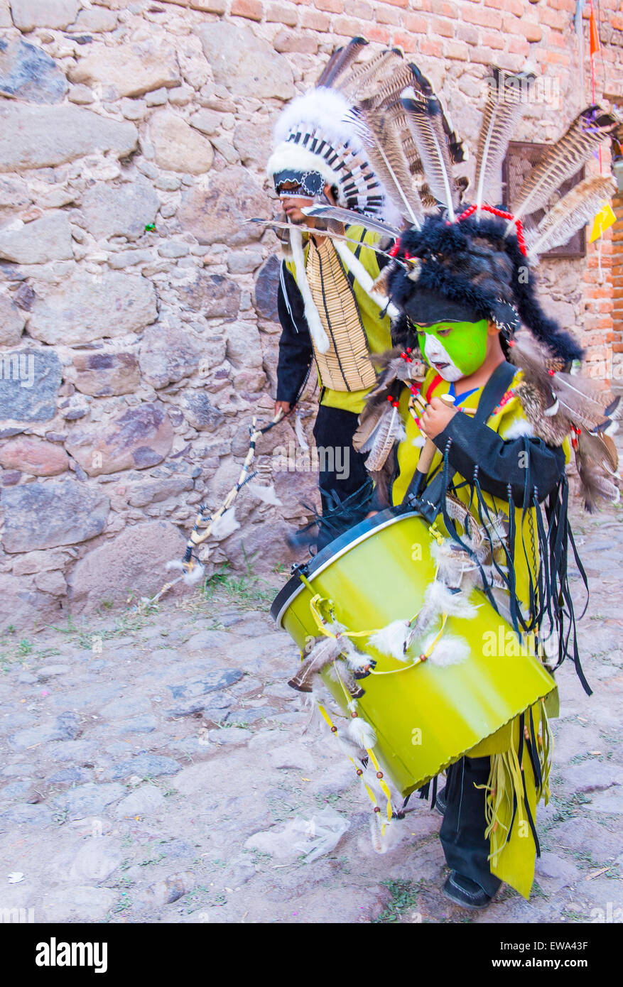 Native Americans with traditional costume participates at the festival ...