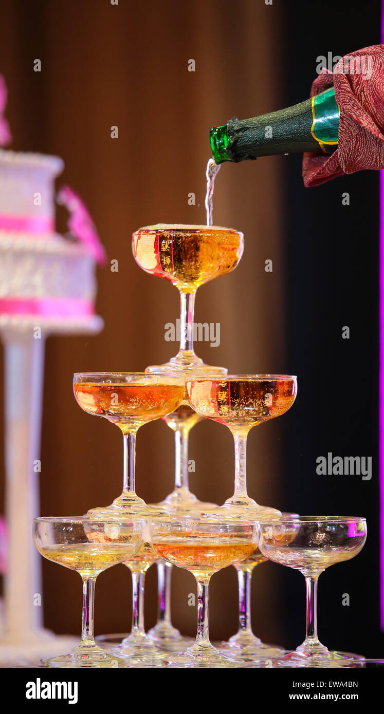 Champagne pouring ceremony Stock Photo - Alamy