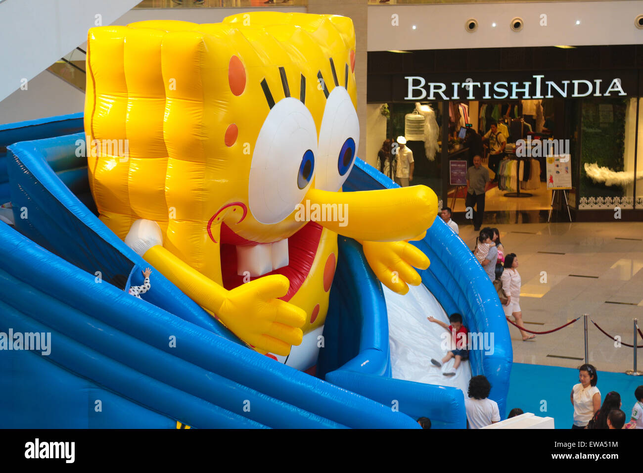 Big Spongebob inflatable slide at the Spongebob promotion activity at ...