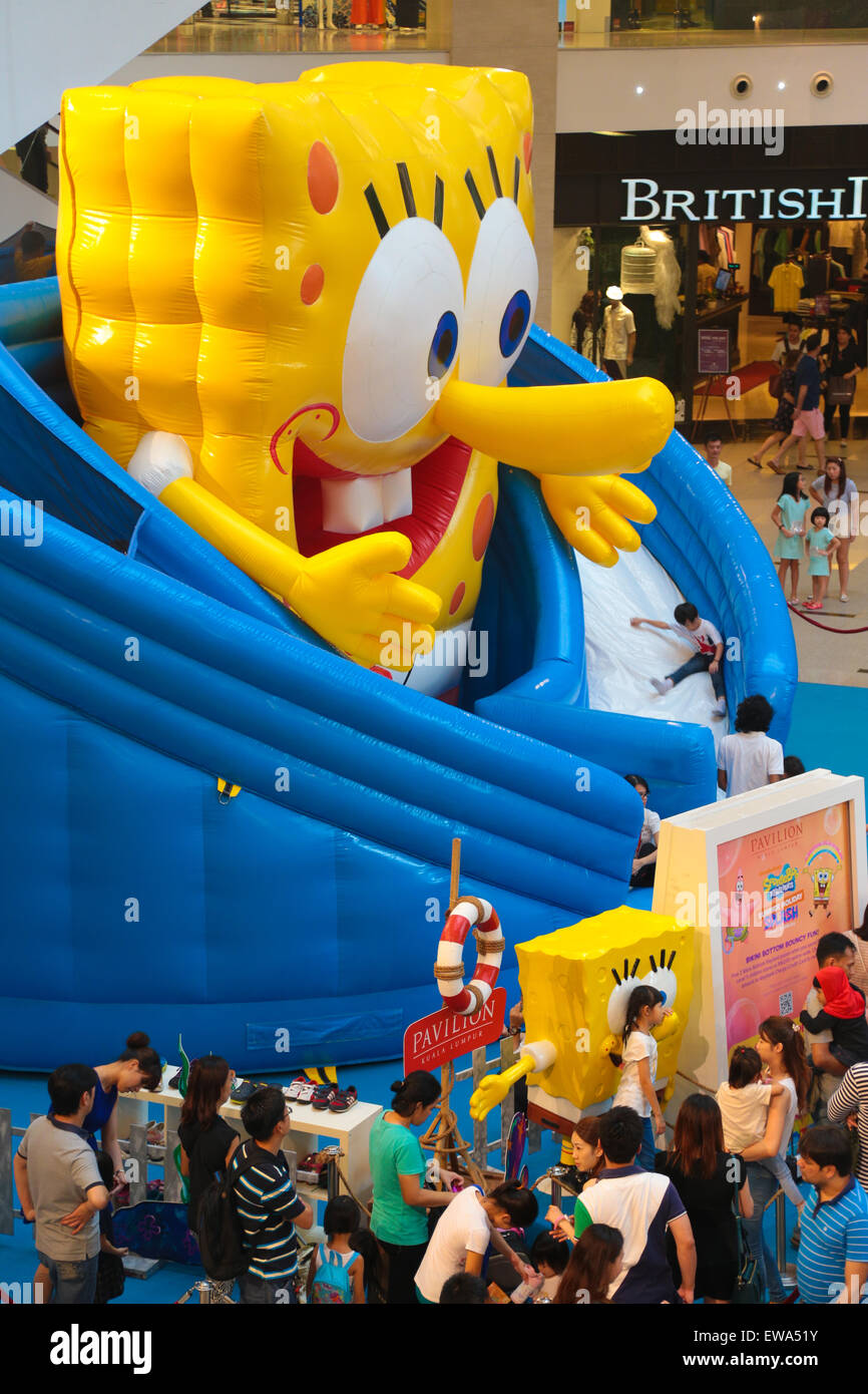 Big Spongebob inflatable slide at the Spongebob promotion activity at ...