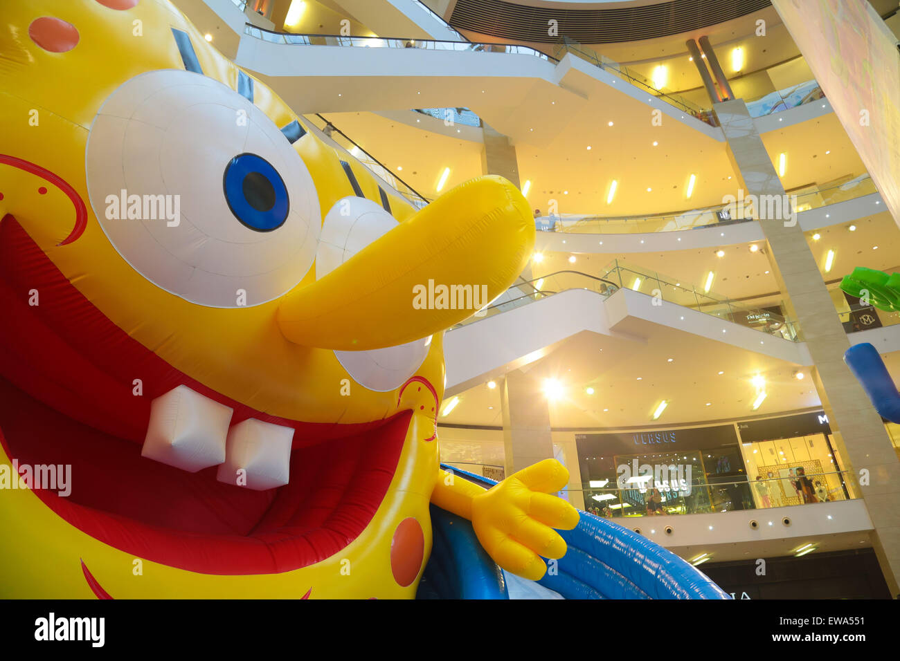 Giant inflatable Spongebob slide at the Spongebob promotion ground at ...