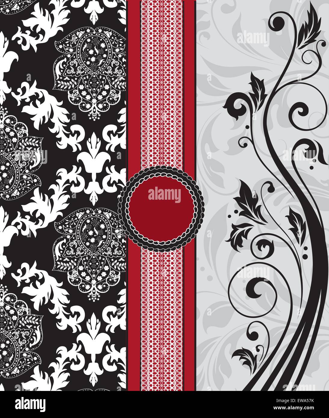 Invitation card with abstract floral background Stock Vector Image ...