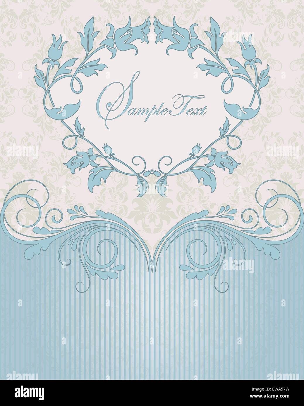 Blue floral card Stock Vector Image & Art - Alamy