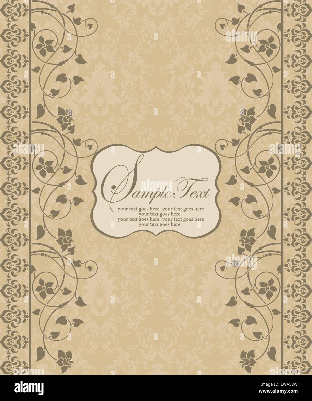 Floral vintage invitation card Stock Vector Image & Art - Alamy