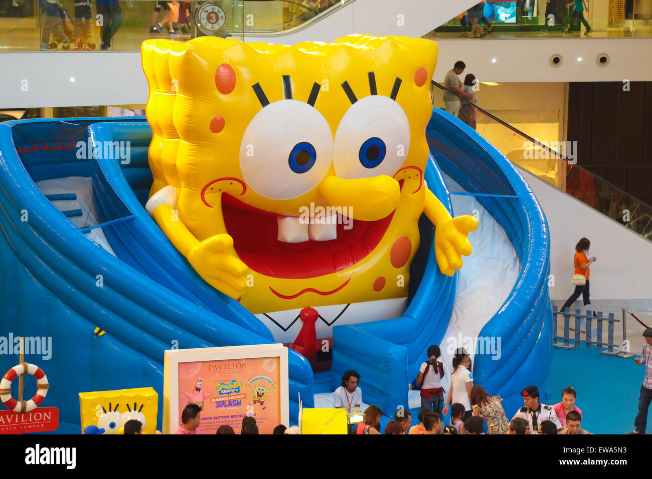 Huge inflatable slide at the Spongebob promotion ground at Pavillion ...