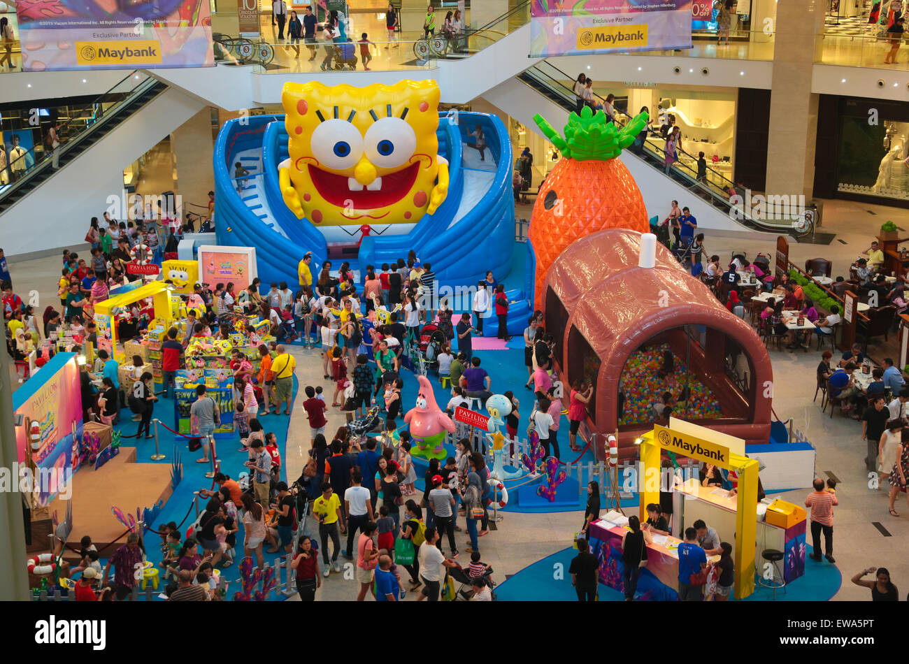 Crowd at the Spongebob promotion ground at Pavillion Shopping mall ...