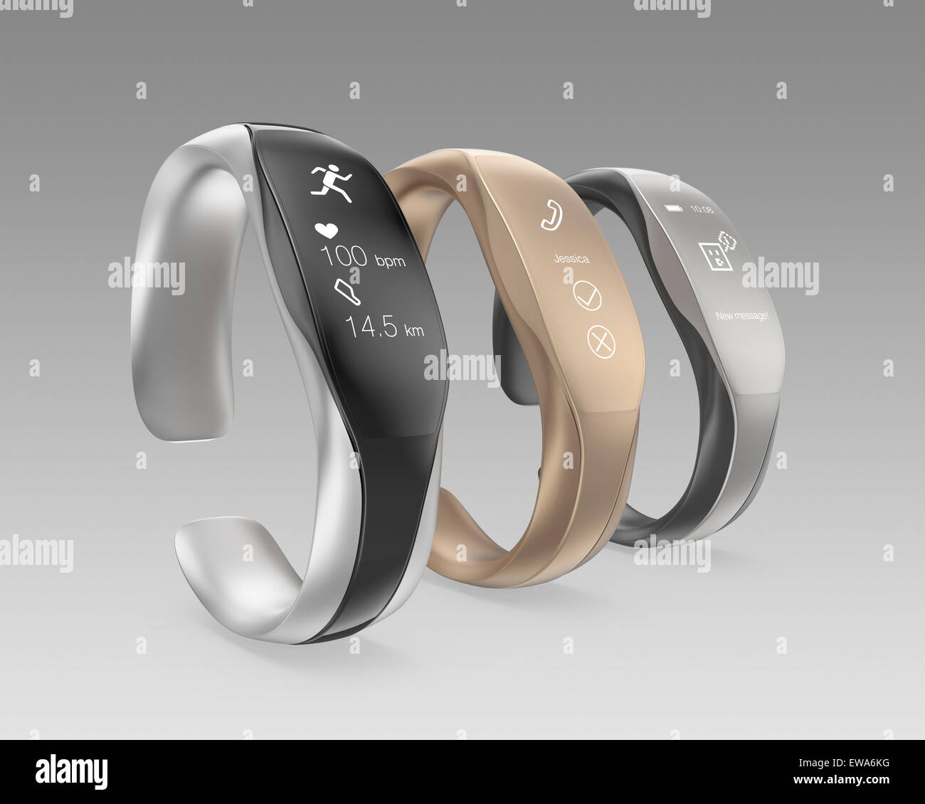 Stylish smart bands isolated on gray background. Original design ...