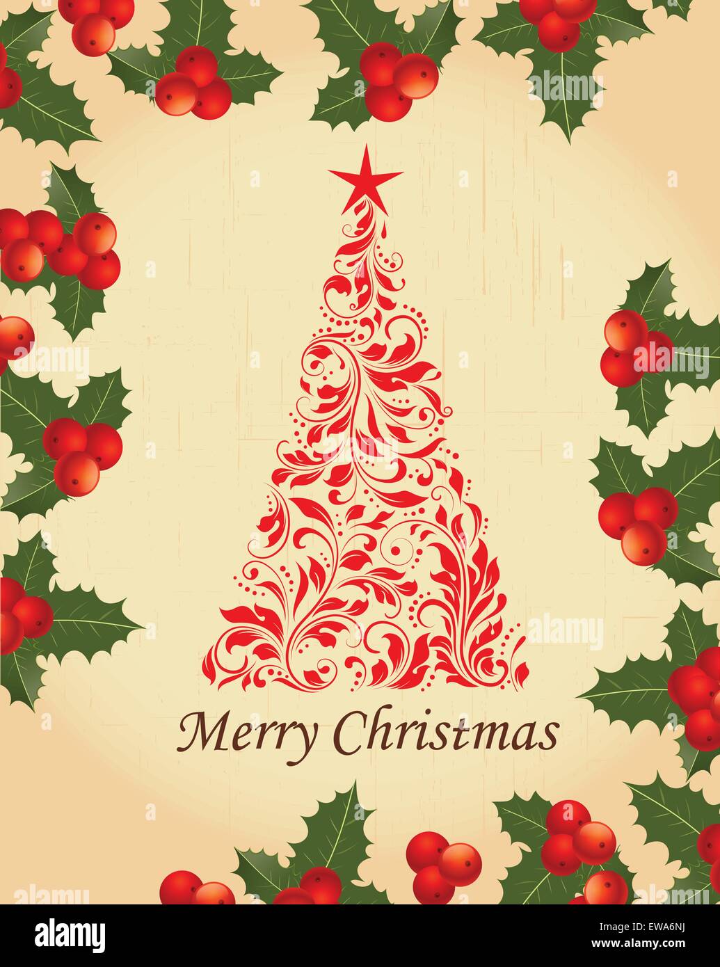 Vintage Christmas Tree Card