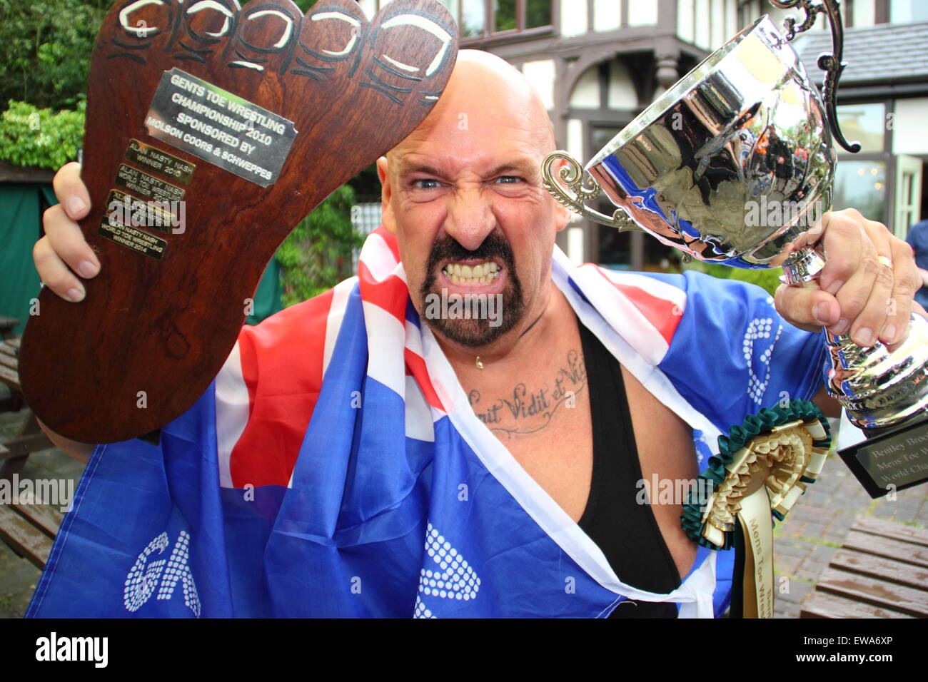 Veteran world toe wrestling champion, Alan 'Nasty' Nash, celebrates ...
