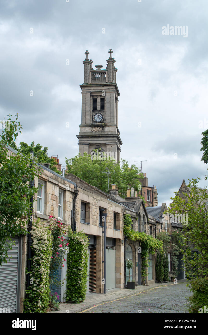 Circus Lane near Stockbridge with Saint Stephen's church in the ...