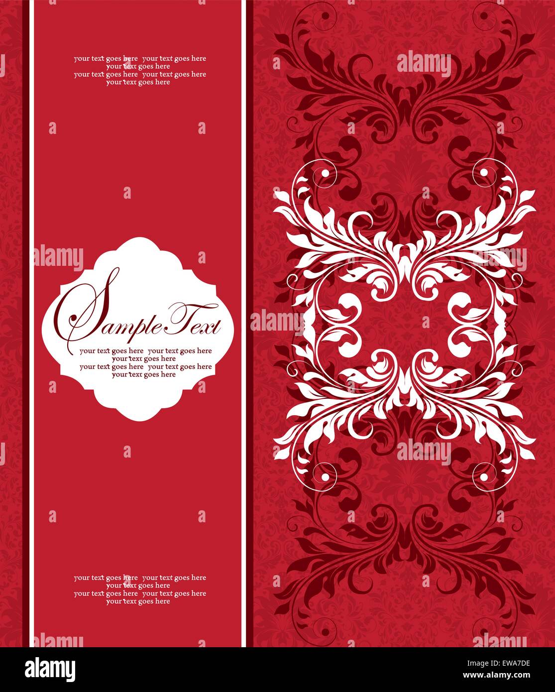 Elegant red white ribbon design hi-res stock photography and images - Alamy