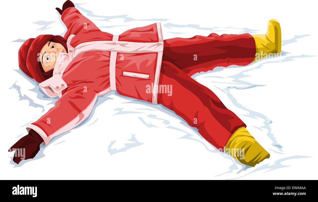 Vector illustration of snow angel boy Stock Vector Image & Art - Alamy