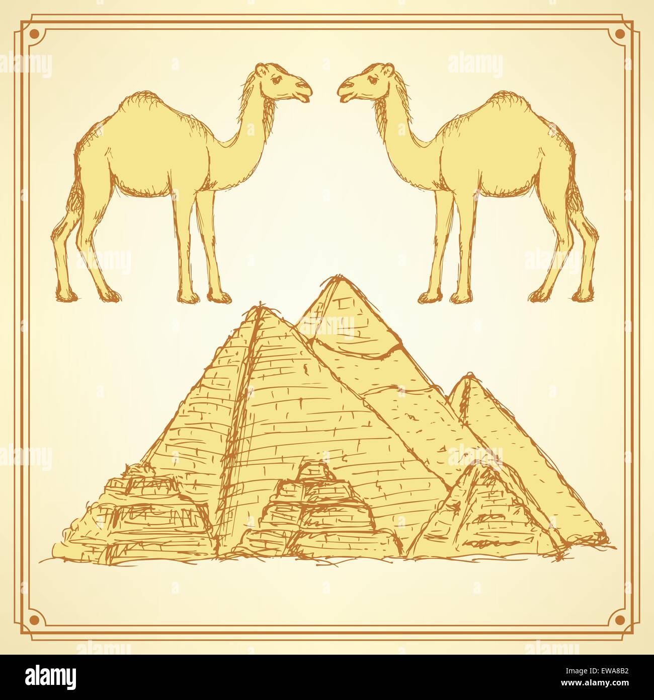 Sketch Egypt set in vintage style, vector Stock Vector Image & Art - Alamy