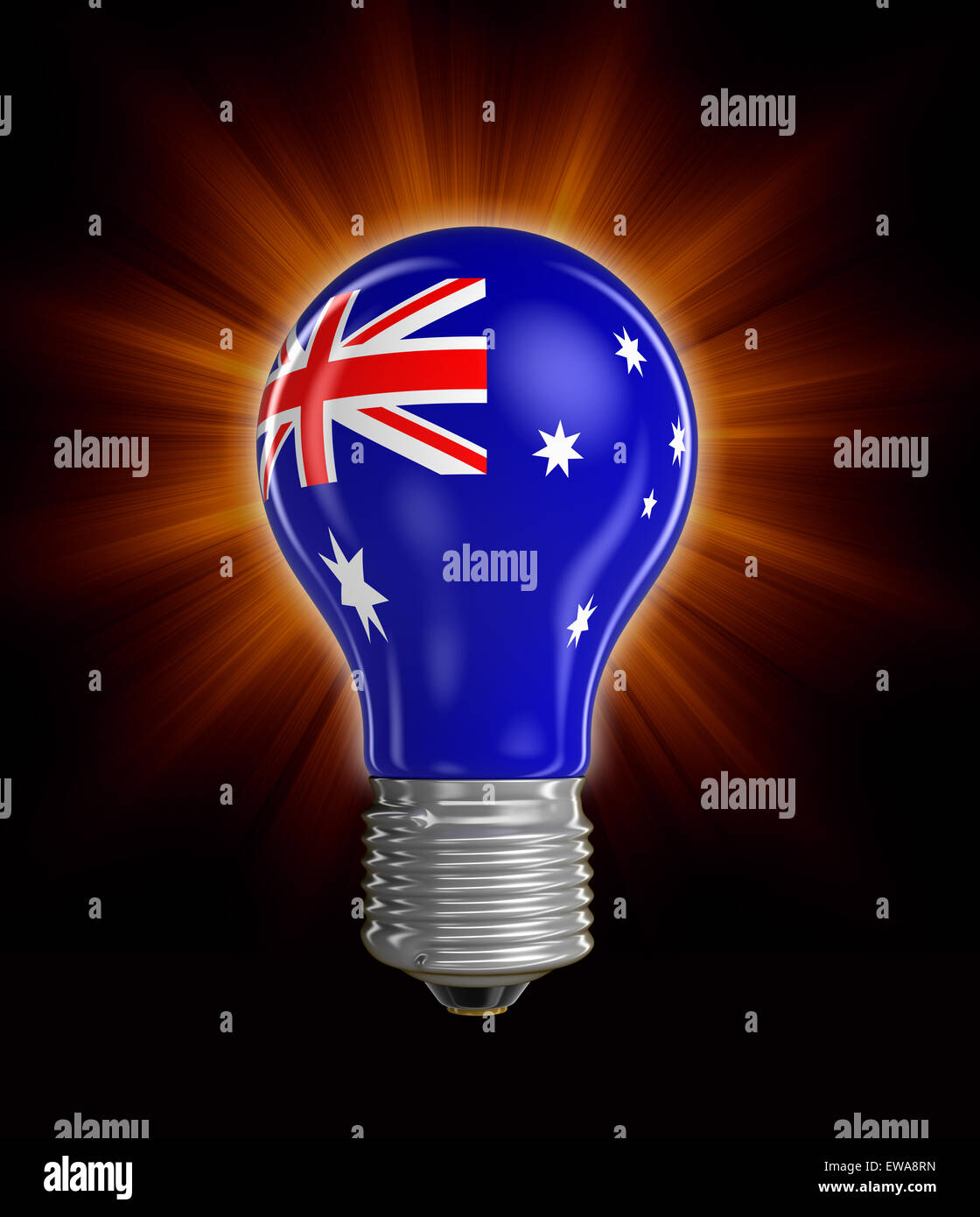 Light bulb with Australian flag. Image with clipping path Stock Photo ...