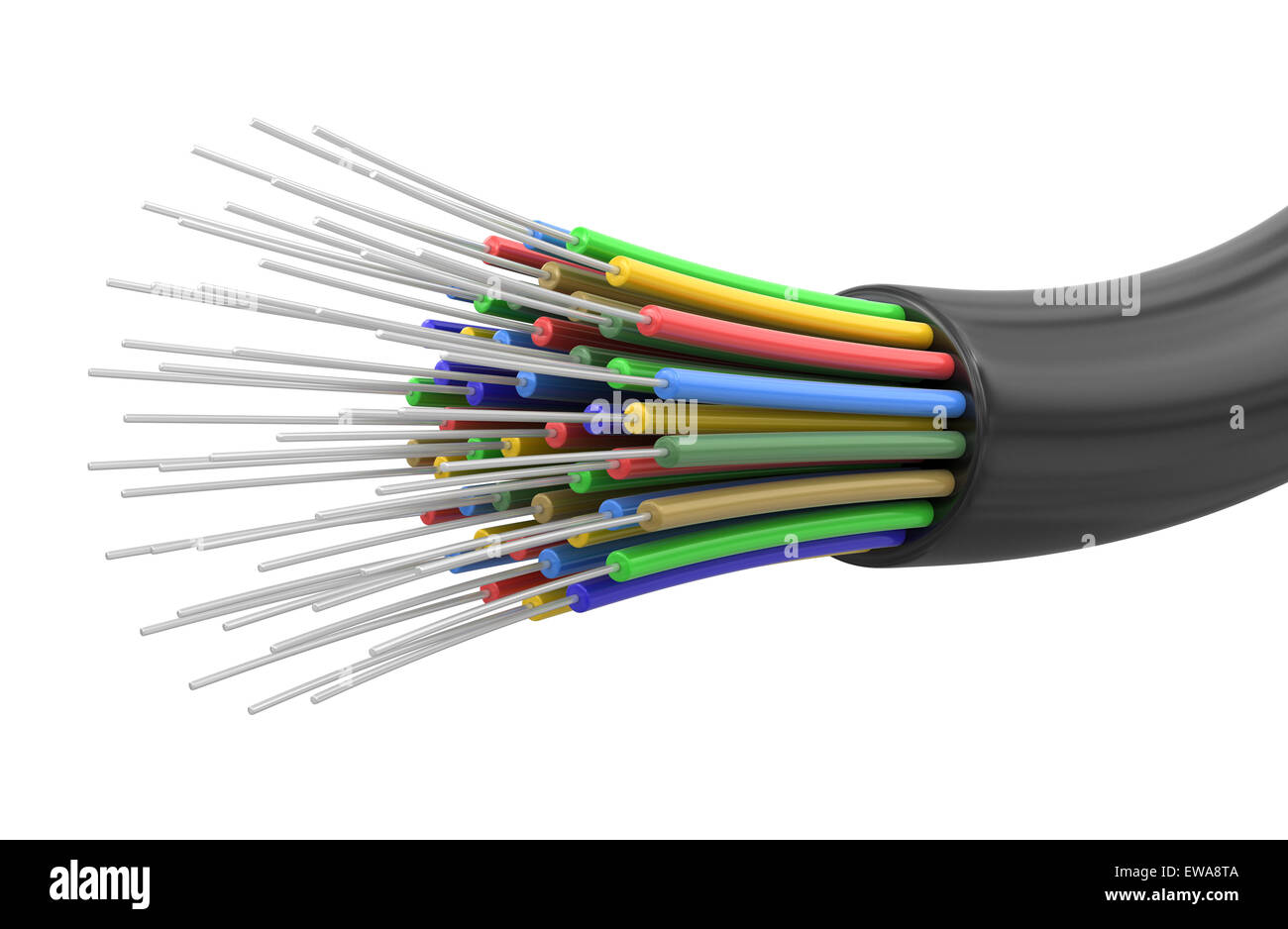 Optic fiber cable (clipping path included Stock Photo - Alamy