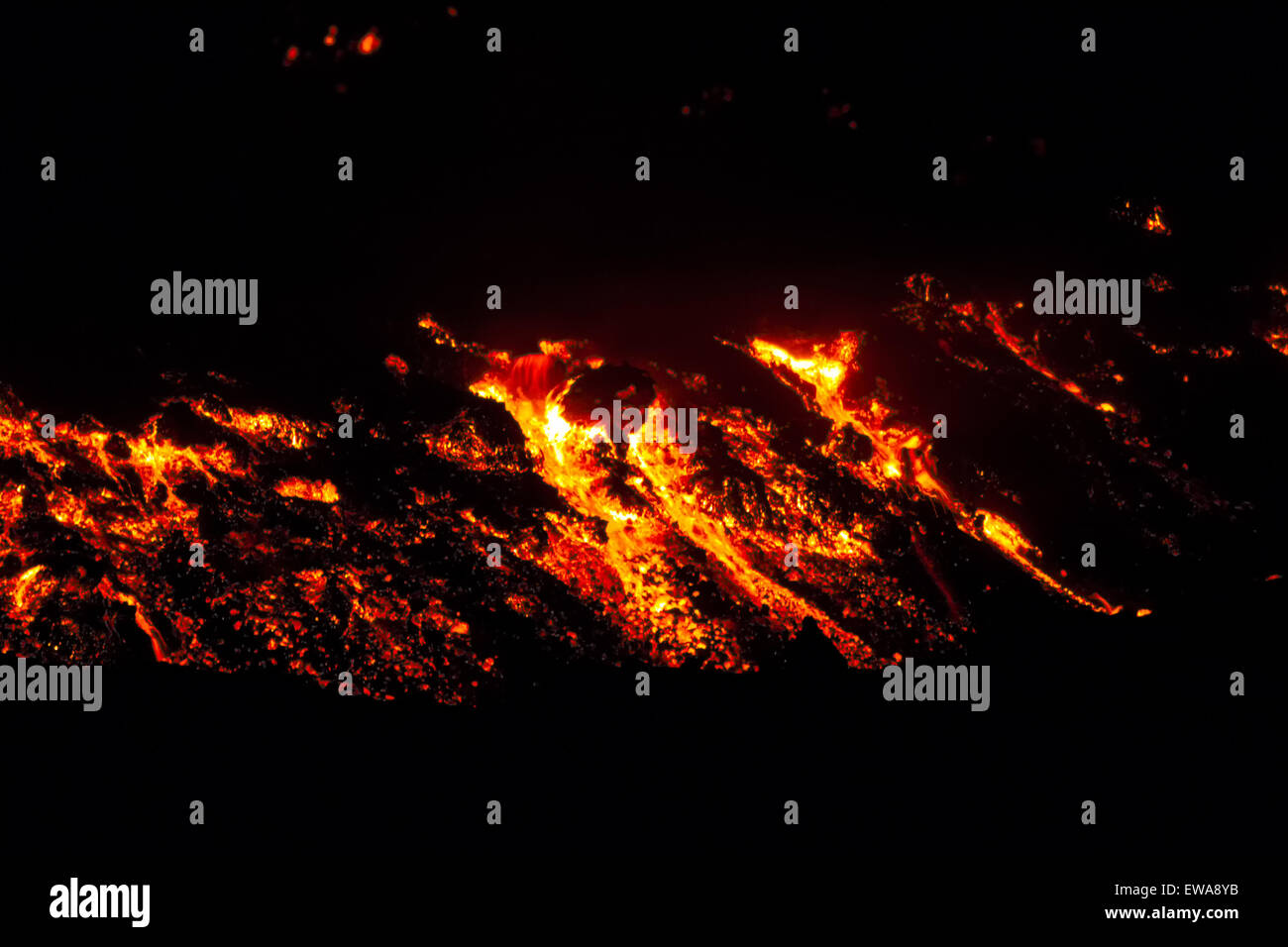Detail lava flow of night Stock Photo - Alamy