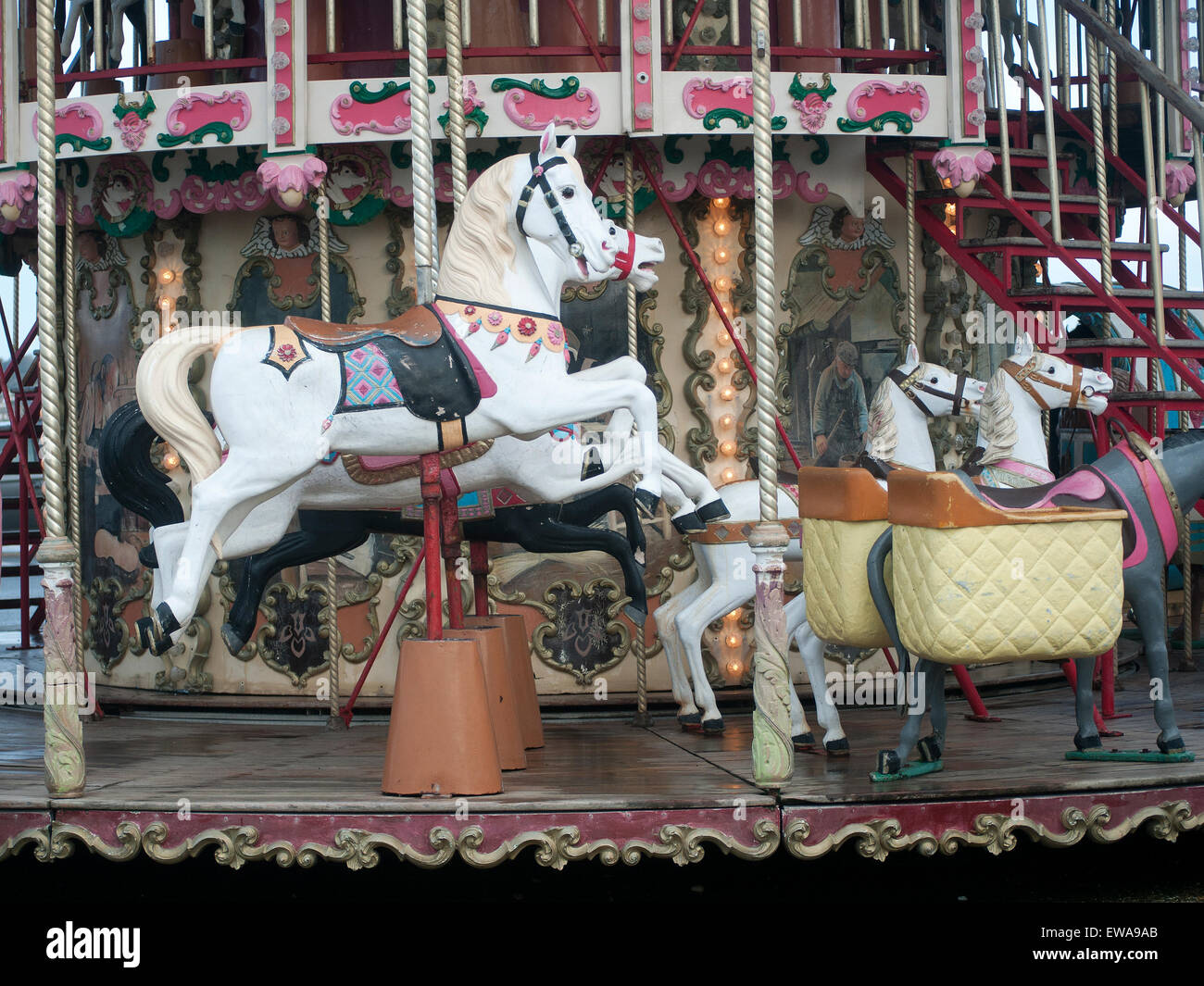 french carousel with horses Stock Photo - Alamy