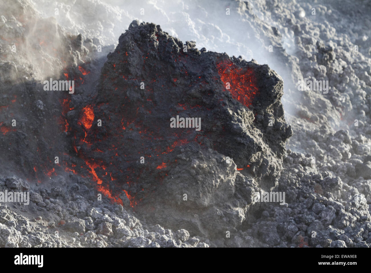 Fire Volcanic rock Stock Photo - Alamy
